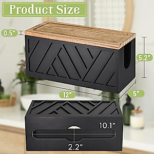 Paper Towel Dispenser Wall Mount, Paper Towel Holder Wall Mounted with Lid, Solid Wood Commercial C-Fold, Z-Fold, Trifold Hand Paper Towel Holder Dispenser Hand Towel Holder for Bathroom Kitchen Decor