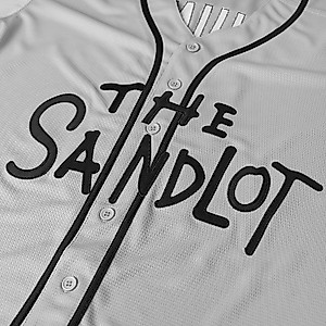 The Sandlot Benny The Jet Rodriguez Michael Squints Palledorous Alan Yeah-Yeah McClennan Bel Air 3D Print Baseball Jersey (XXX-Large, 30-Grey)