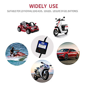 HOYOA Small Automatic Battery Float trickle Charger 12v for car Boat Household Motorcycle Automotive (Based on Use in Commerce) Chargers for Electric Batteries