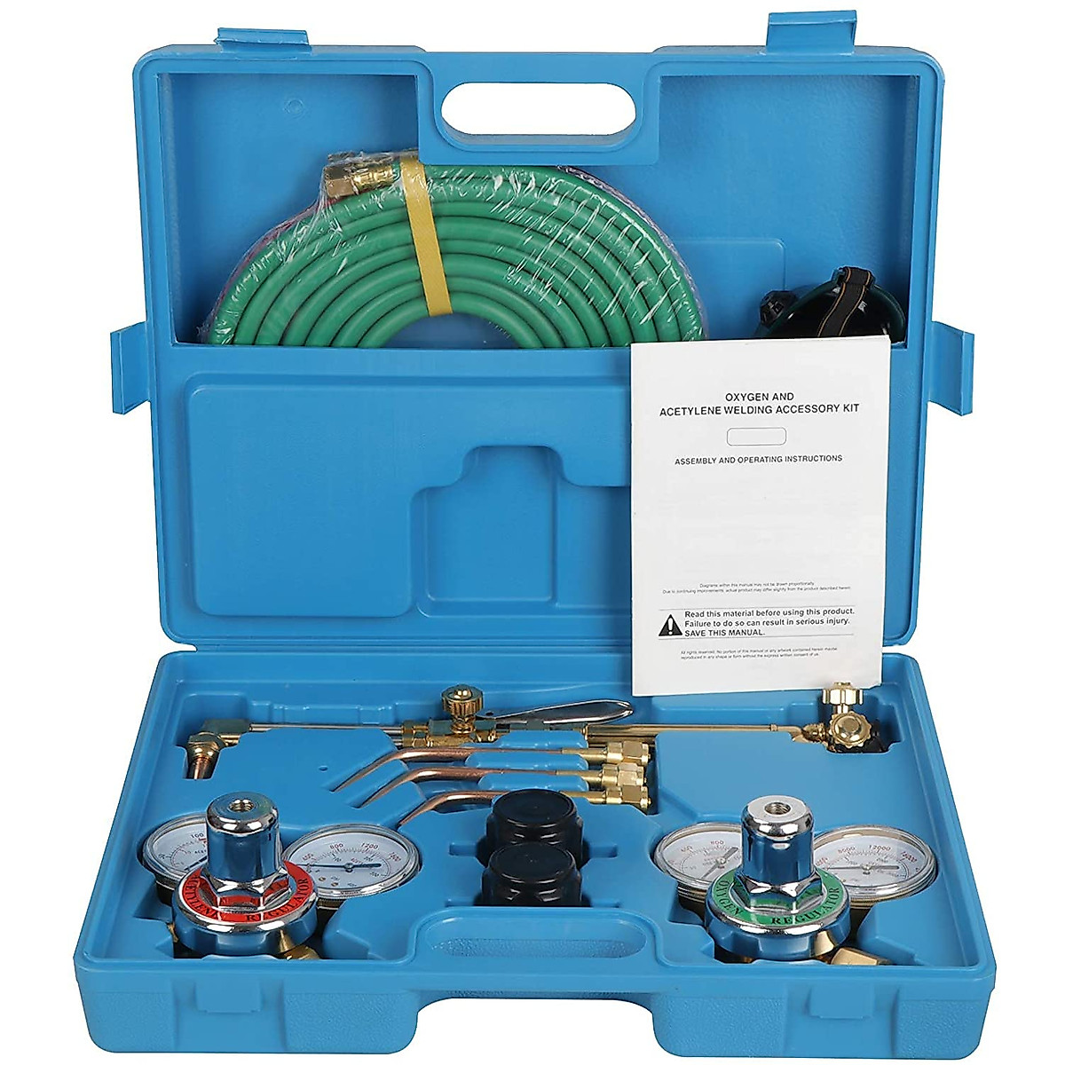 BBBuy Oxygen & Acetylene Gas Cutting Torch and Welding Kit Portable Oxy Brazing Welder Tool Set with Two Hose, Storage Case-Portable Cutting Torch Set Welder Tools