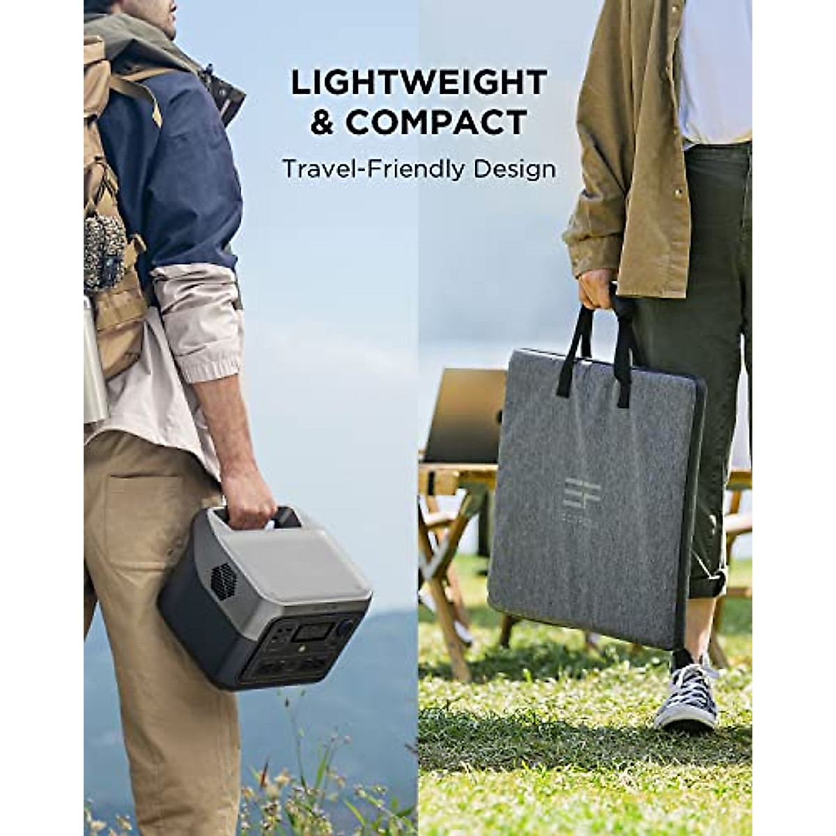 EF ECOFLOW RIVER 2 Max Solar Generator 512Wh Long-life LiFePO4 Portable Power Station& 160W Solar Panel for Home Backup Power, Camping & RVs 100% Charged in 60m with 3000+ Cycles & Up to 1000W Output