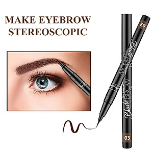 MARIA AYORA Liquid Eyebrow Pencil,Brow Tint Pen With Micro Brush Tip,Longlasting,Waterproof,Smudgeproof Eye Brow Makeup,Light Grey(Pack of 2)