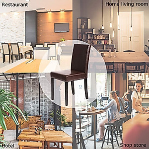 Dining Chairs Set of 4 PU Cushion Dining Room Chairs, Comfortable Parsons Chair Kitchen Chairs, Modern Industrial Upholstered Chairs Suitable for Home, Bistro Coffee Shops, Brown Furniture Urban Style