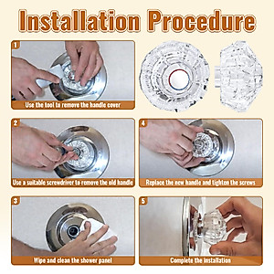 Single Shower Faucet Handle Replacement for Price Pfister Style Avante Series 940-240 or 940-950a, Clear Acrylic Shower Knob Replacement use for Bathroom Sink (940-950A)