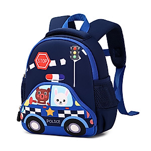 MUSEVOS Cartoon Toddler Backpack for Kids 1-3, Mini Toddler Backpack Boys 2-3 Year Old Girls, Mini Neoprene Preschool Backpack for Kids with Anti-lost Safety Leash for Daycare Outdoor