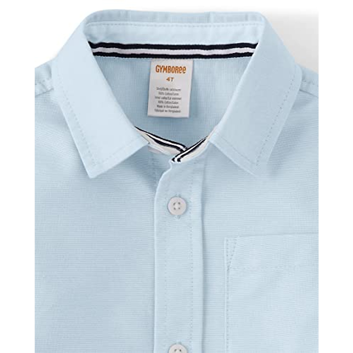 Gymboree Boys and Toddler Short Sleeve Button Up Dress Shirt, Cloudless, 6