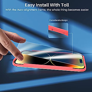 TOZO Compatible for iPhone 14 Pro Screen Protector 6.1 inch 3 Pack Premium Tempered Glass 0.26mm 9H Hardness 2.5D Film Easy Install 6.1 inch