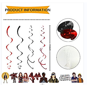 32Pcs Horror Movie Themes Birthday Party Supplies Hanging Swirls,Horror Movie ThemesTV Theme Party Decorations Glitter Foil Ceiling Swirls (36pcs Hanging Swirls Set)