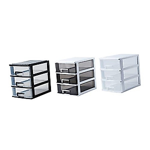 Mikinona Storage Cabinet 6 Tier Stackable Storage Container Jewelery Container Storage 3 Drawer Stacking Drawers Storage Small Drawer Storage Desk Drawer Office Storage Tray Jewelry White