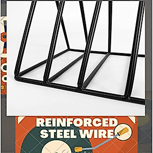 45rpm Vinyl Record Storage Holder - 7inch Stand Metal Wire Rack Holds up to 33 Album Lp's - Premium Display, Simple and Contemporary Shelf Concept Design for 7" Records (Black, 1)