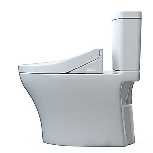 Aquia IV 2-Piece 0.8/1.28 GPF Dual Flush Elongated ADA Comfort Height Toilet in Cotton White, C2 Washlet Seat Included