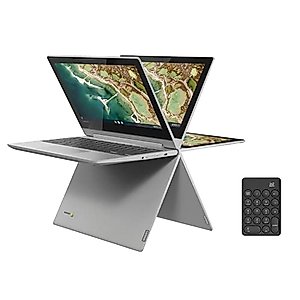 Latest Lenovo IdeaPad Flex 3 Chromebook 2-in-1 11.6" HD (1366 x 768) Touchscreen Laptop (4-Core MediaTek MT8173C, 4GB RAM, 32GB eMMC) 360° flip-and-fold, Type-C, Webcam, Chrome OS + IST Numeric Keypad