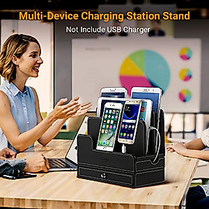 Charging Station Stand for Anker 60W 6 Port and SABRENT 4-Port, Electronic Desk Charging Organizer for Phone, Tablets, Watch, Earpods, Men Husband Dad Gift Valentines Gift for Him (Include 4 x Cables)
