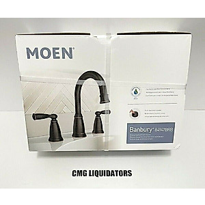 Moen Banbury 8 in. Widespread Double Handle High-Arc Bathroom Faucet in Mediterranean Bronze