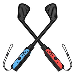 LYCEBELL Golf Club for Nintendo Switch/Switch OLED, Compatible with Mario Golf Super Rush, Switch Sports Accessories, Switch Mario Golf Club Grips - 2 Pack