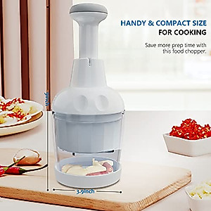 Food Chopper, Vegetable Chopper, Onion Chopper, Garlic Chopper Hand Chopper for Vegetables, Handheld Veggie Chopper, Nut Chopper, Chopper Vegetable Cutter, Dishwasher-safe, White.