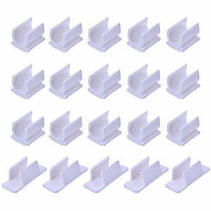 20 Pieces White Pen Holder Clip 2 Sizes Operation Christmas Bulk Items Adhesive Clip Holder for Pen Paint Brush to Stick on White Board Desk Computer Car Bulletin Board Clipboards Shopping Lists