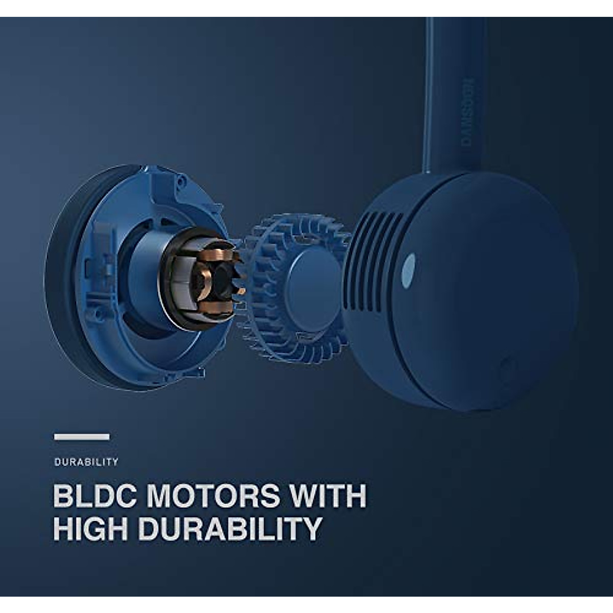 Dansoon Bladeless Neckband Rechargeable Portable Fan (Cream White)