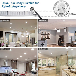 YALANO 12 Pack Ultra-Thin Recessed Lighting LED 6 Inch, Ceiling Light with Junction Box, 4000K Cool White, 12W (110W Equivalent), 5-100% Dimmable Recessed Lights Fixtures,1100LM High Brightness - ETL