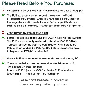 FASTCALBING Waterproof Direct Burial PoE Extender for IP Camera, Ethernet Extension Breaking 100m Distance Limit, IEEE 802.3af/at/bt, PoE+, Plug and Play