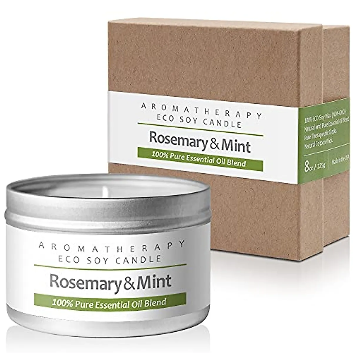 I & Candle Aromatherapy Soy Wax Scented Candles (Rosemary & Mint)