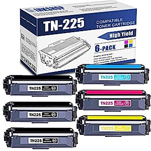 TN225 Compatible TN-225BK TN-225C TN-225Y TN-225M High Yield Toner Cartridge Replacement for Brother TN-225 HL-3140CW HL-3150CDN MFC-9130CW MFC-9140CDN DCP-9015CDW Toner.(3BK+1C+1Y+1M)