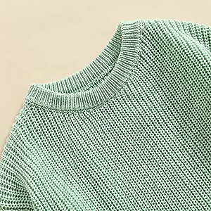 Infant Toddler Baby Girl Boy Knit Sweater Pullover Sweatshirt Warm Long Sleeve Shirt Tops Knitted Fall Winter Clothes (Light Green, 2-3T)