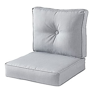 Greendale Home Fashions Outdoor 2-Piece Sunbrella Fabric Deep Seat Cushion Set, Concrete