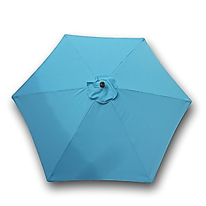 Formosa Covers 9ft Umbrella Replacement Canopy 6 Ribs in Light Blue (Canopy Only)