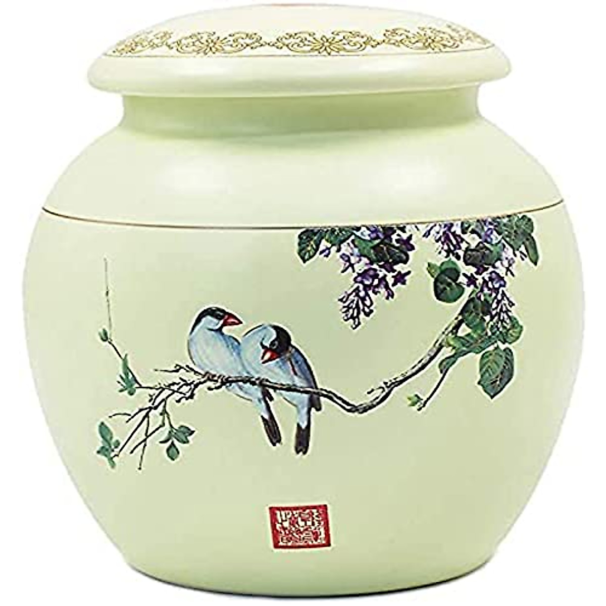Decorative Urns Mini Funeral, Ceramics Cremation, Perching Birds Keepsake s for Human Ashes,Small Storage, Jars for Ashes Or Ashes of Pets