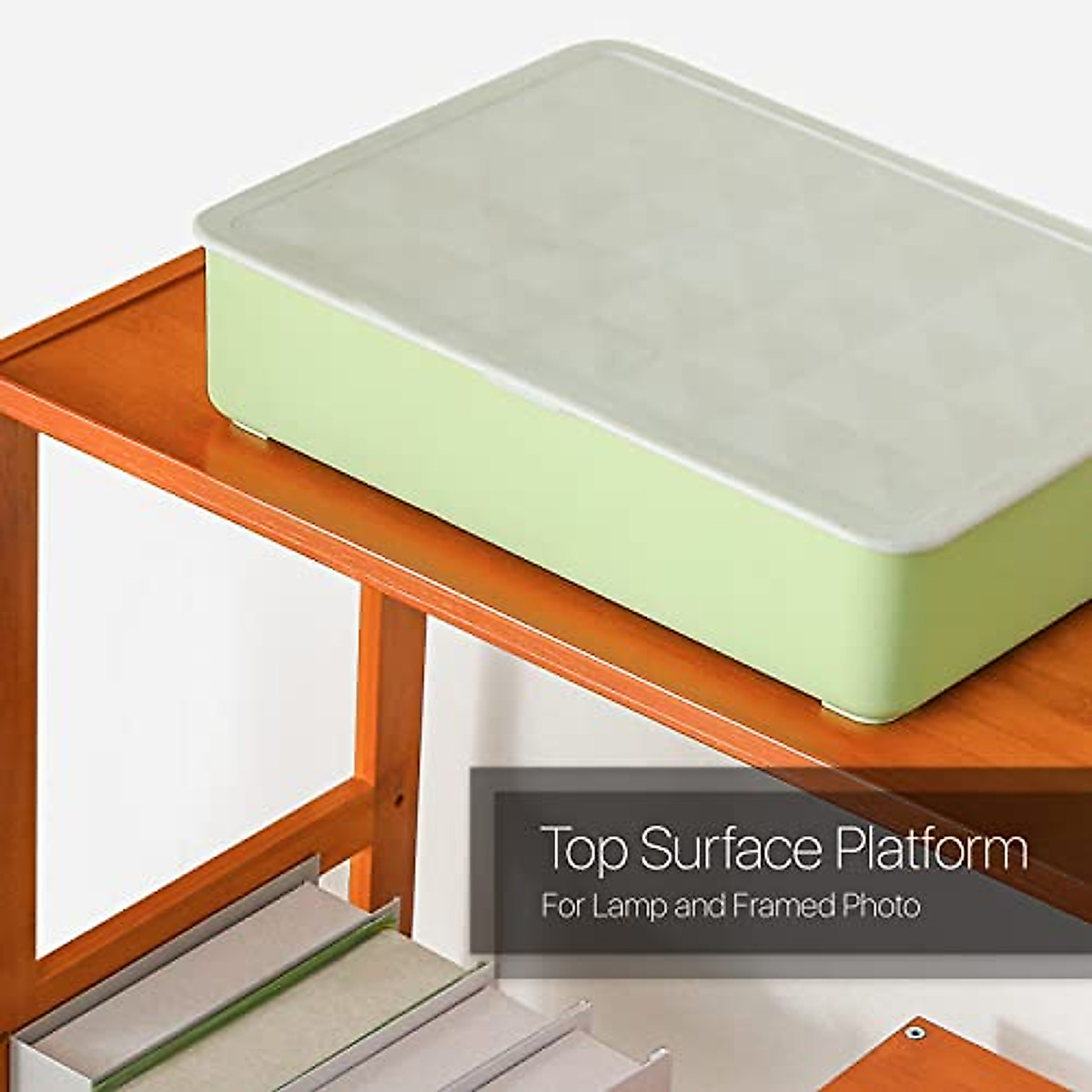 MoNiBloom 4 Tier Bookcase with 3 Drawers, Bamboo Freestanding Ventilated Display Shelf Storage Organizer Cabinet for Bedroom Living Room Office Décor, Brown