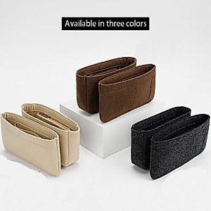 Lckaey Purse Organizer for mini pochette voyager insert kirigami pochette insert with chain 2084khaki