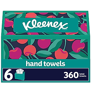 Kleenex Disposable Paper Hand Towels, Paper Hand Towels for Bathroom, 6 Boxes, 60 Hand Towels per Box (360 Total Towels)