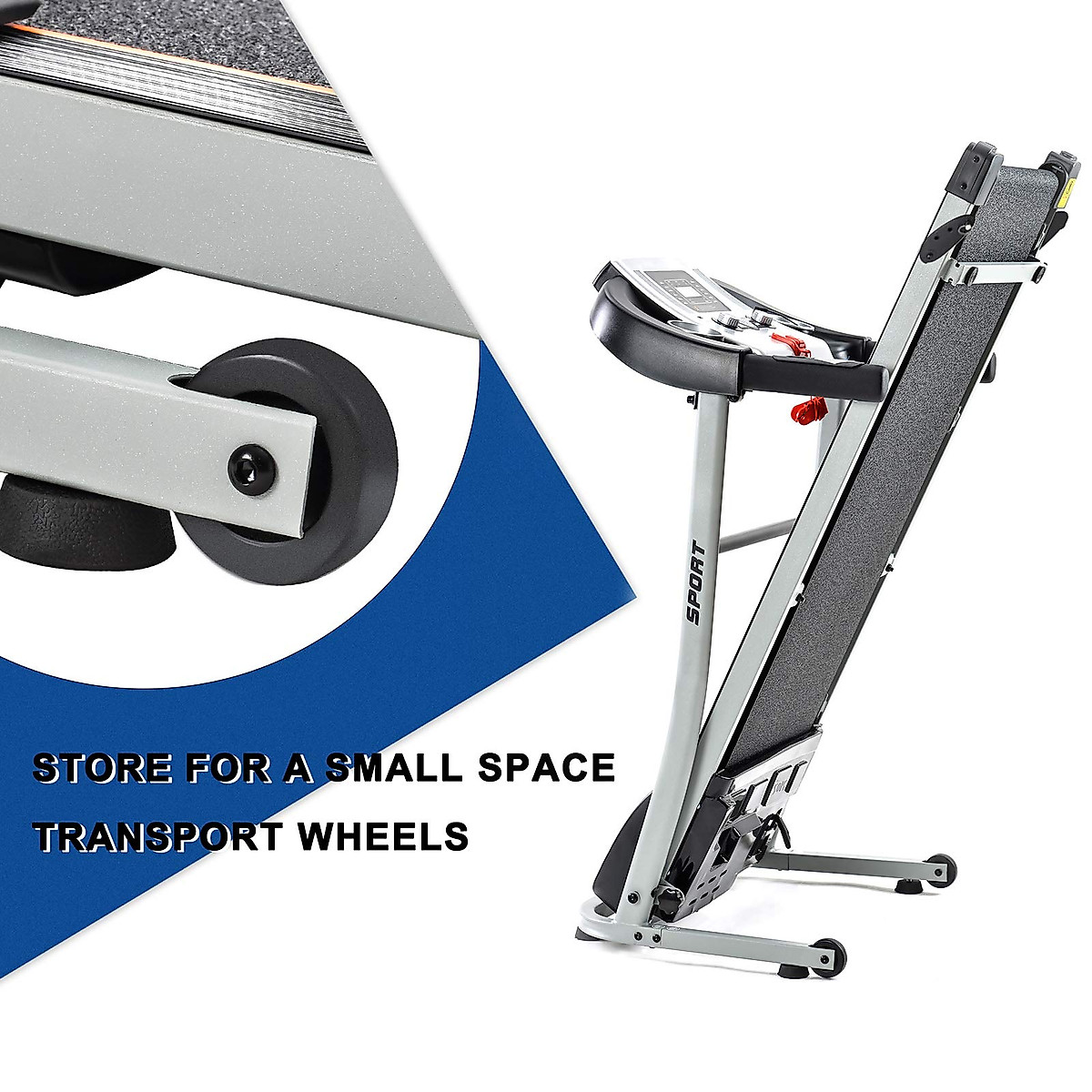 Health Fitness Folding Electric Folding Treadmill Treadmills with Safety Lock LCD Monitor Indoor Walking Jogging Running Exercise Machine for Home Gym