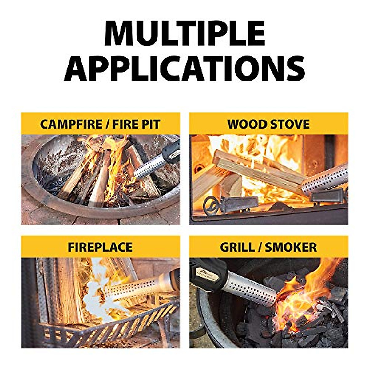 HomeRight Electro-Torch C900085 Fire Starter, Charcoal Starter and Lighter, BBQ Smoker, Grill Starter, Chemical Free Heated Air with Built-In Blower