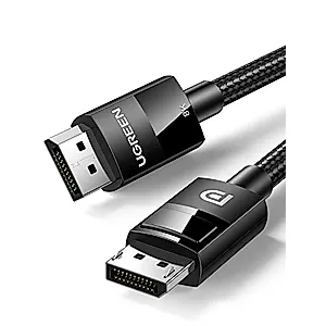 UGREEN VESA Certified 8K DisplayPort Cable 6FT, DP 1.4 Cable Displayport to Displayport Cable Support 8K@60Hz, 4K@144Hz, FreeSync, G-Sync, HDR, 32.4Gbps for HDTVs, Displays, Monitors, Graphics, PC