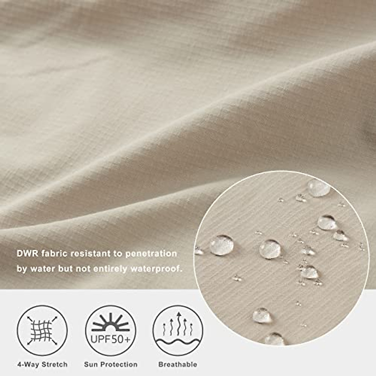 Libin Women's Cargo Capri Hiking Pants Lightweight Quick Dry Cropped Pants Summer Casual Outdoor with Zipper Pockets, Khaki, Medium