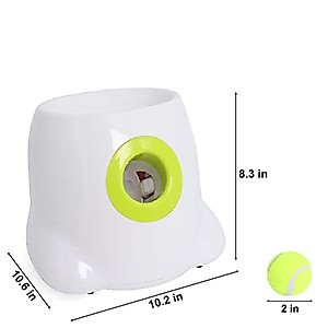 Piwerod Automatic Dog Ball Launcher, Tennis Ball Thrower Machine for Small and Medium Dogs, Interactive Dog Toys, 3PCS Tennis Balls Included (2 inch)
