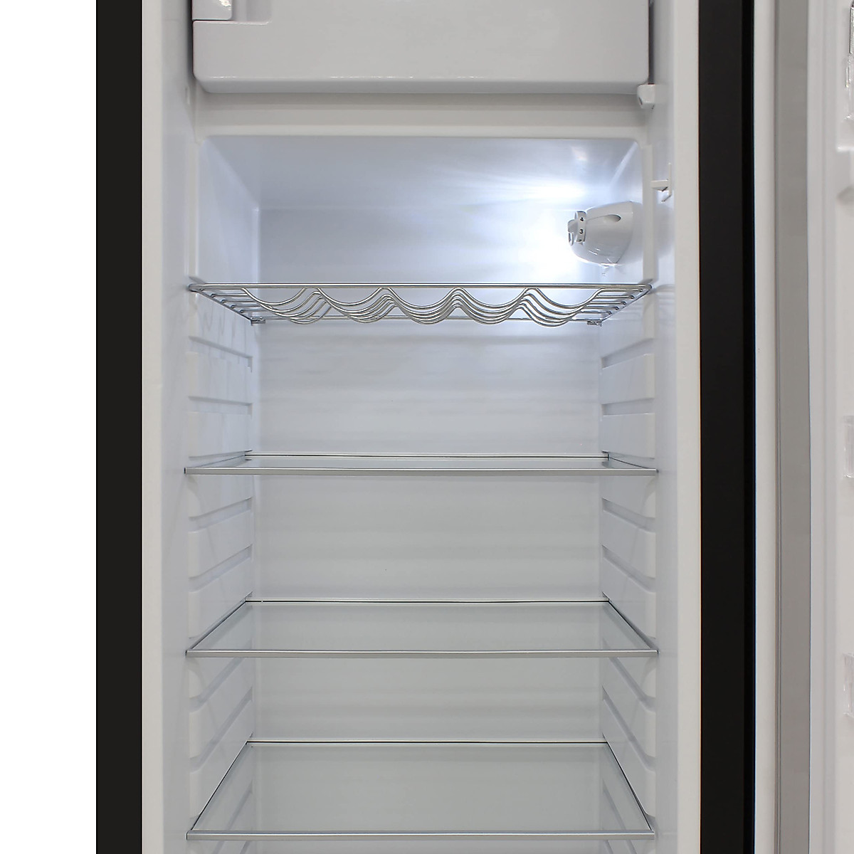 BRAMA Retro Fridge with Top Freezer 9.9 Cu.Ft. Full Refrigerator for Apartment, Condo, House, Kitchen, 24-Inch, Black