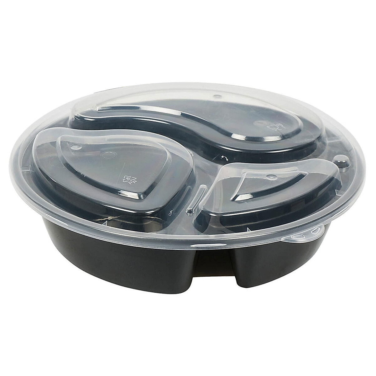 24 Food Storage Containers Meal Prep 3 Compartment Plate W/Lids Reusable 30oz 24 Meal Prep Containers 3 Compartment Plate W/Lids Reusable Food Storage 30oz BPA Free Plastic Durable Stackable