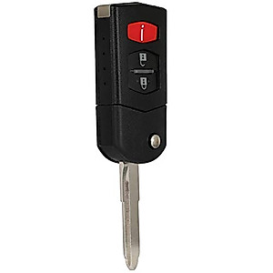 ECCPP 1 X Replacement Remote Key Shell Case with Uncut ignition key for Mazda 2 3 5 CX-7 CX-9 FCC: BGBX1T478SKE125-01 662F-SKE12501 SKE12501 G2YA-76-2GXB KPU41788