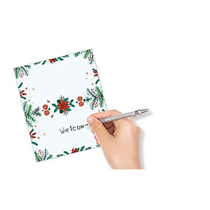 Table Place Card, Christmas Themed Tent Style Cards, Pack of 25 Half-Fold Reception Place Card, Perfect for Christmas Party, Wedding, Bridal &amp; Baby Shower, Birthday, Banquet and Special Events A16