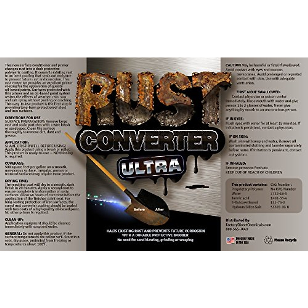 FDC Rust Converter Ultra, Highly Effective Professional Grade Rust Repair (1 Gallon)
