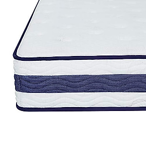 PrimaSleep 11 inch Tight Top Spring Mattress,Gel Foam,BluePiping (King)