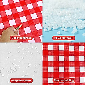 6 Pack Christmas Tablecloth Christmas Red Checkered Tablecloths Disposable Plastic Tablecloth for 8ft Long Rectangle Tables,108" X 54" Waterproof Covers for Christmas Party Decoration Supplies