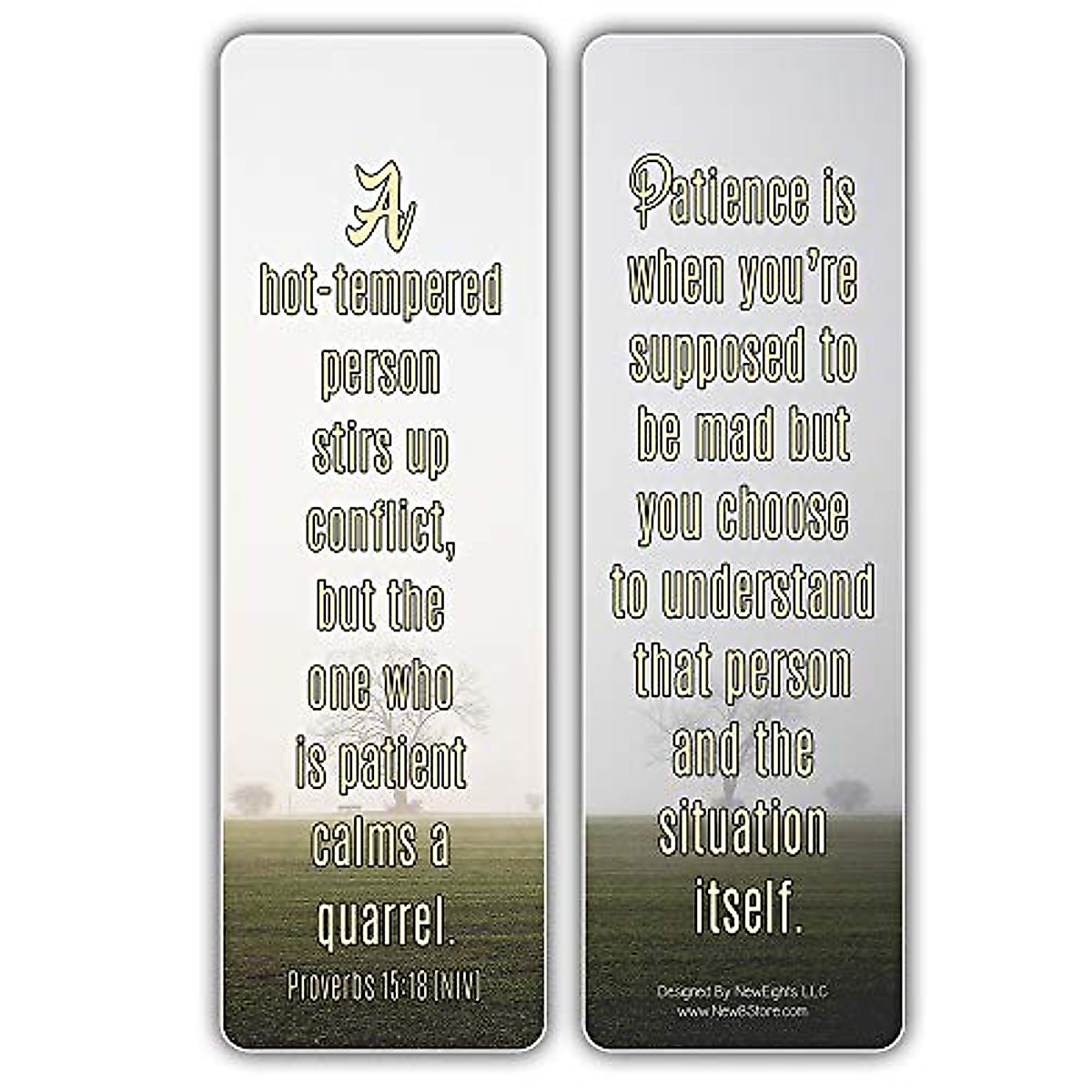 NewEights Famous Verses and Quotes on Patience Bookmarks (12-Pack) – Daily Motivational Card Set – Epic Collection Set Book Page Clippers – Cool Gifts for Men, Women – Bible Verses Sayings