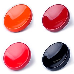 VKO Metal Soft Shutter Release Button,Delicate Camera Shutter Button Black Red Dark-red Orange 11mm Concave Surface(4 Pack)