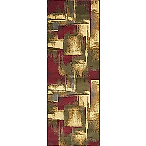Unique Loom Barista Collection Area Rug - Timor (2' 2" x 6' 1" Runner, Multi/ Red)