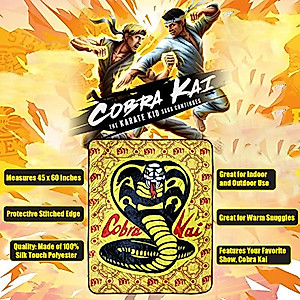 Bazillion Dreams Cobra Kai Fleece Fleece Softest Comfy Throw Blanket for Adults & Kids| Measures 60 x 45 Inches