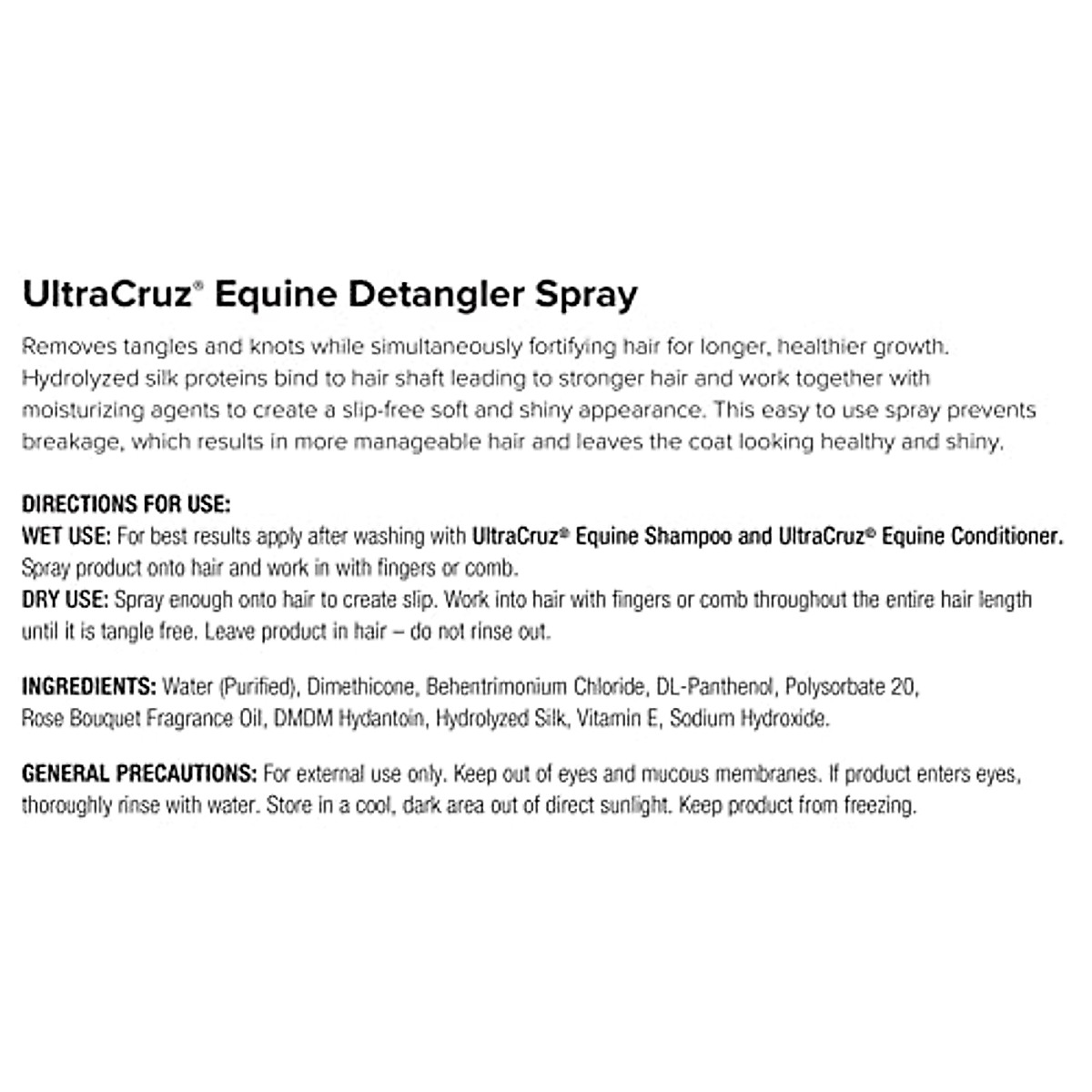 UltraCruz Equine Detangler Spray for Horses, 5 Gallon Refill